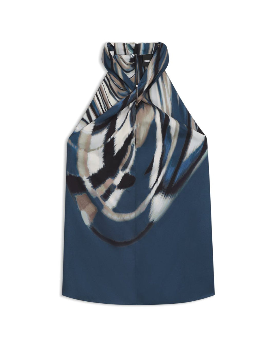 Bonari Printed Top with Pussybow Collar 50543187 – Robinsons of Bawtry
